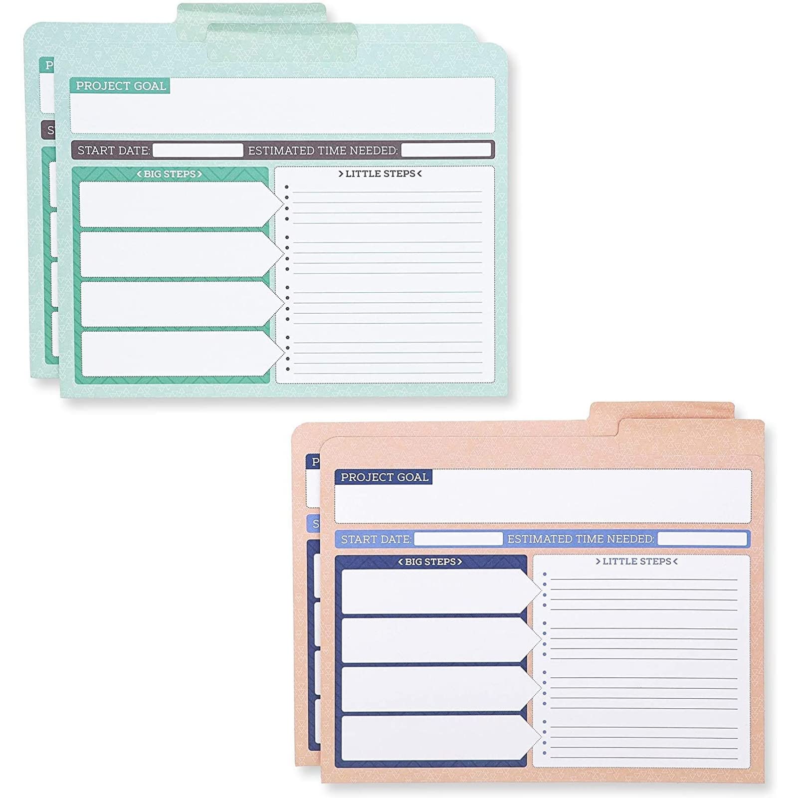 Paper Junkie Set of 12 Project File Folders with Notes Section, 1/3 Cut Tab Office Supplies in 6 Colors (Letter Size)