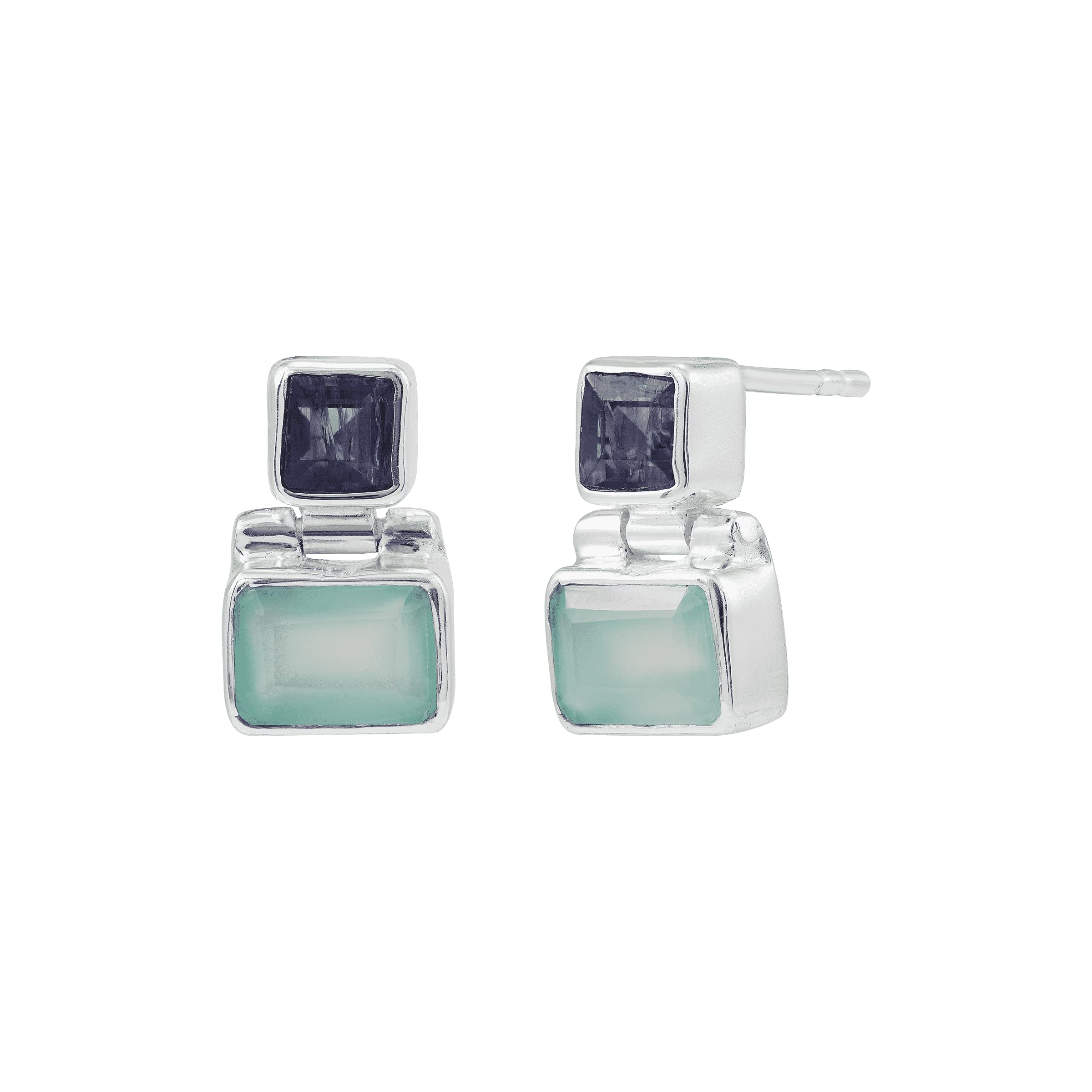 Silpada 'Mermaid's Cove' Iolite and Aquamarine Drop Earrings in Sterling Silver