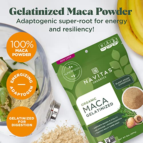 Navitas Organics Maca Gelatinized Powder, 16 oz. Bag, 90 Servings β Organic, Non-GMO, Glluten-Free (Pack of 1)