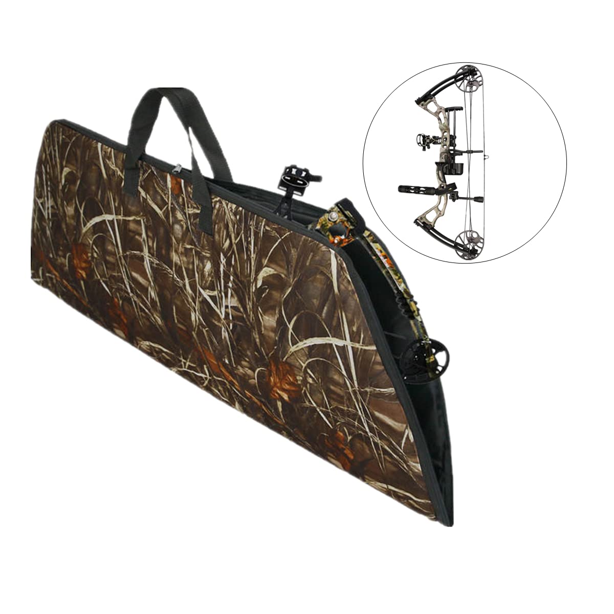 UNISTRENGH Bow Soft Case Multifunctional Outdoor Camouflage Hunting Bow Arrow Storage Bag for Compound Bow, Crossbow (Reed Camouflage, 46.85''L x 17.7''W (119 * 45 cm))