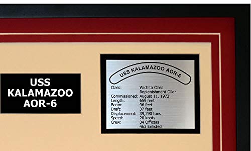 Navy Emporium USS KALAMAZOO AOR 6 Framed Navy Ship Display Burgundy