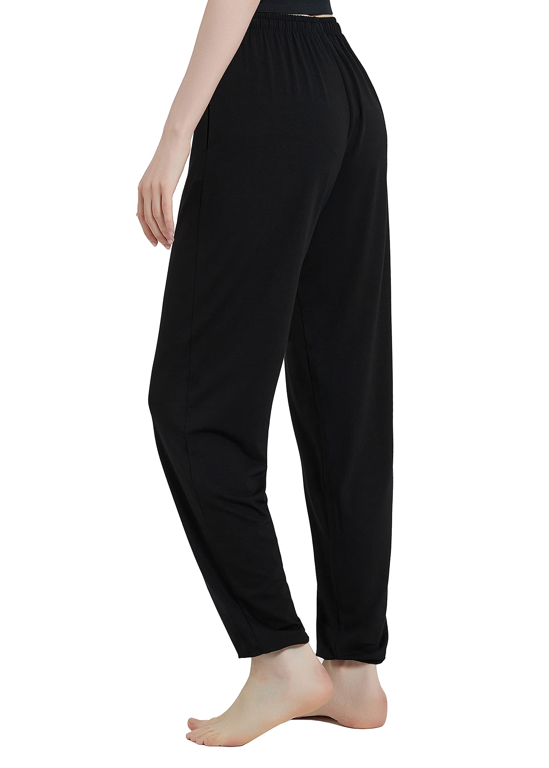 Urban CoCo Women's Loose Boho Yoga Pants Harem Pants Comfy Lounge Jogging Pants with Pockets (Black, M)