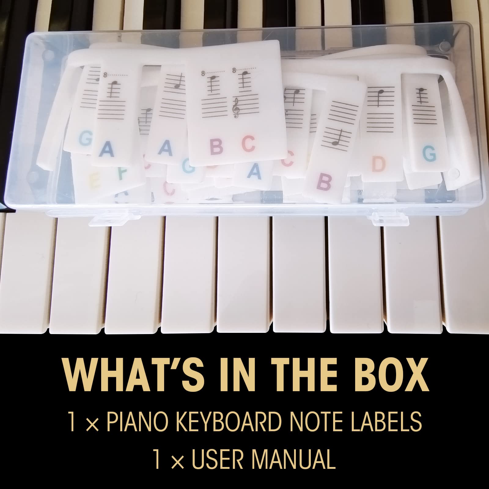 VELKPRO Piano Notes Guide for Beginners, Piano Keyboard Note Labels, Removable Piano Stickers without Glue (Rainbow Colors)