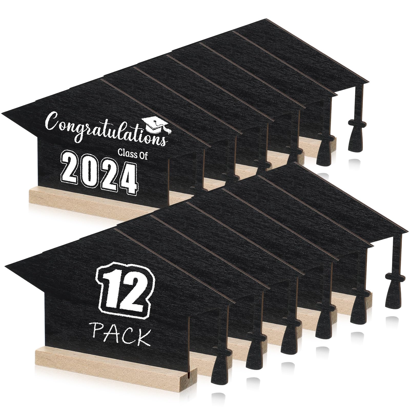 Qilery 12 Pcs Coffin Shaped Acrylic Mini Chalkboard Sign Mini Blackboard with Base for Halloween Weddings Parties Message Board Signs Buffet, Bakery and Retail Party Buffet Table Number