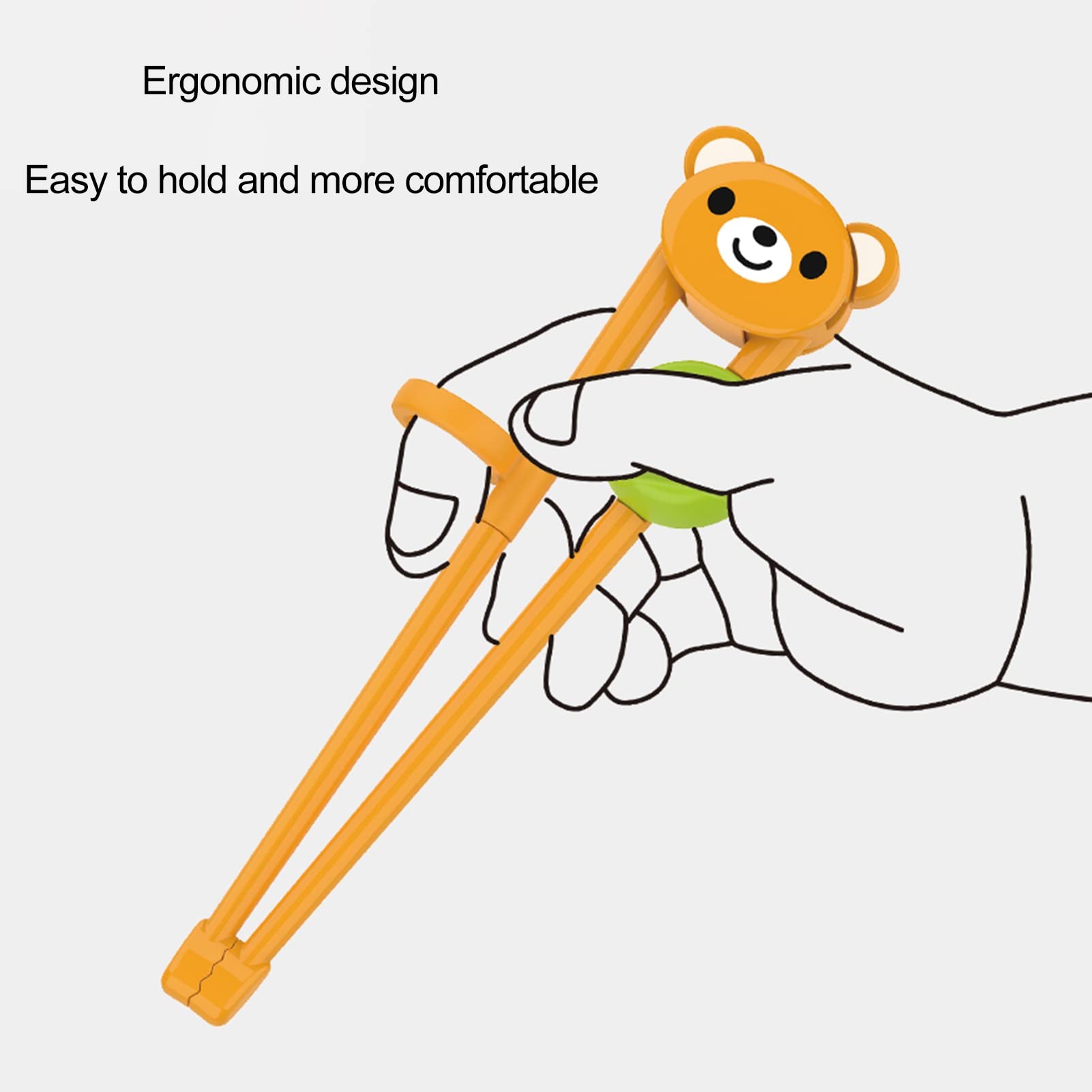 Saterkali Training Chop-sticks for Kids, Training Chop-sticks Comfortable Grip Chewable Cartoon Chop-sticks for Beginners Learning chop-sticks Black