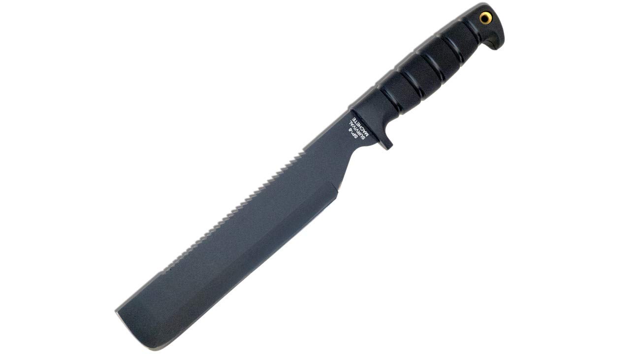 Ontario Knife Company 8683 SP8 Machete Survival 10"" Sawback Blade, Cordura and Leather Sheath, black, one size