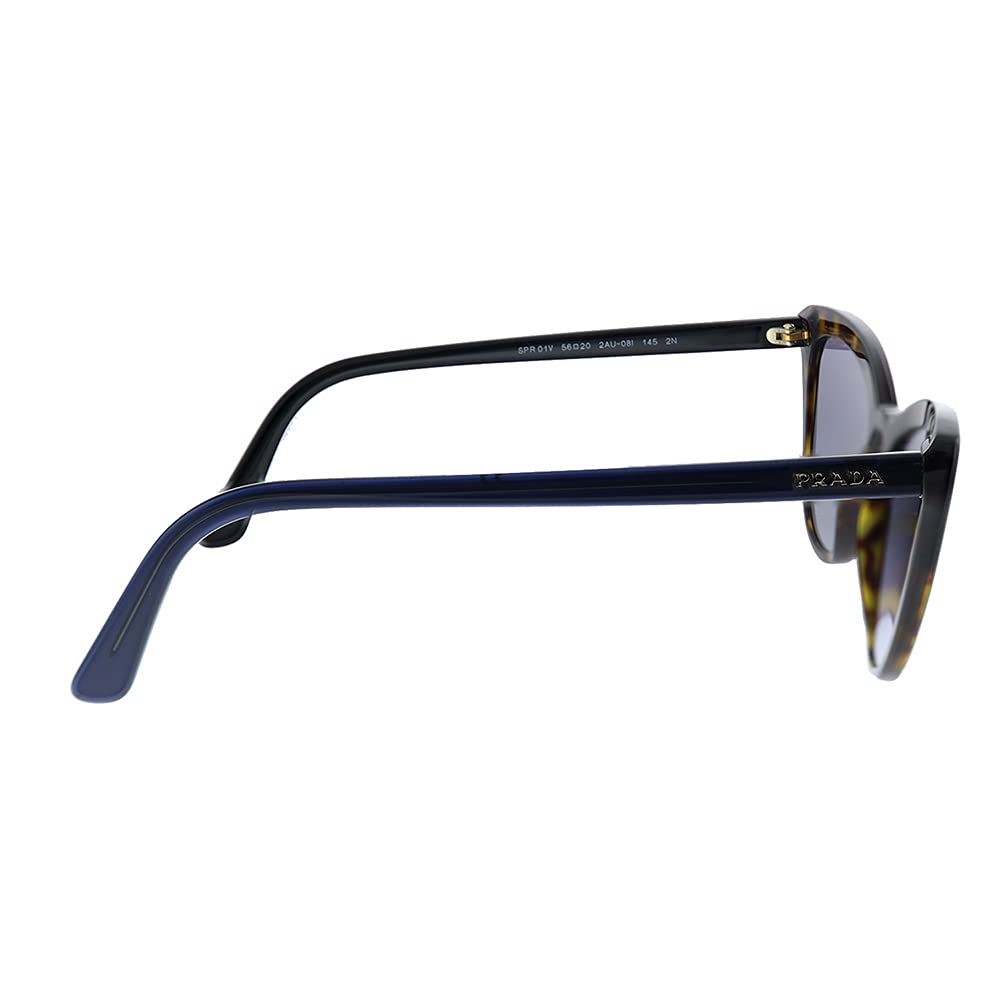 Prada Catwalk PR 01VS 2AU08I Tortoise Plastic Cat-Eye Sunglasses Purple Gradient Lens