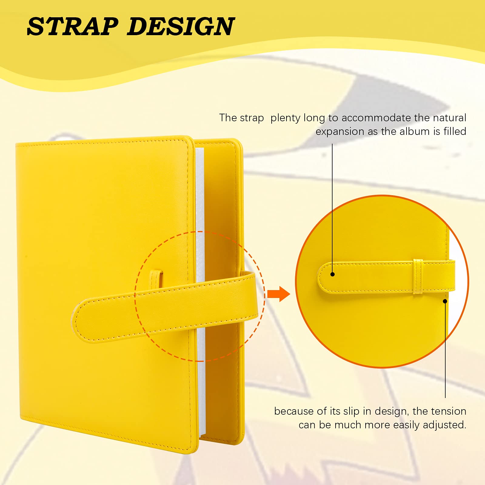 Ruibytree 256 Pockets Mini Photo Album - Fits for Fujifilm Instax Mini 12 Mini 11 Mini 9 Mini 8 Mini 40, Polaroid Snap PIC-300, Kodak Mini 3-Inch Film(Yellow)