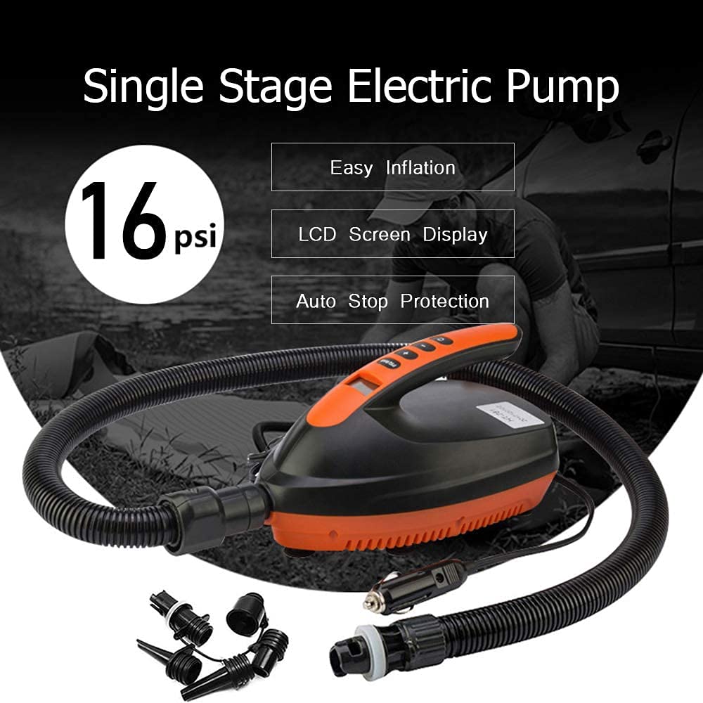 SUP Air Pump, 16 PSI High Pressure Paddle Board Pump 12V DC SUP inflator Quick Air Inflator, Electric Inflatable Stand Up Paddle Board Pump Portable for Inflatable SUP Inflation & Deflation
