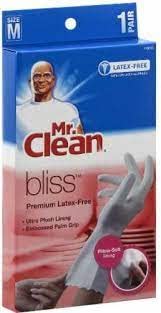 Mr. Clean Premium Latex-Free Gloves Bliss Medium Size (Pack of 2 Pairs)