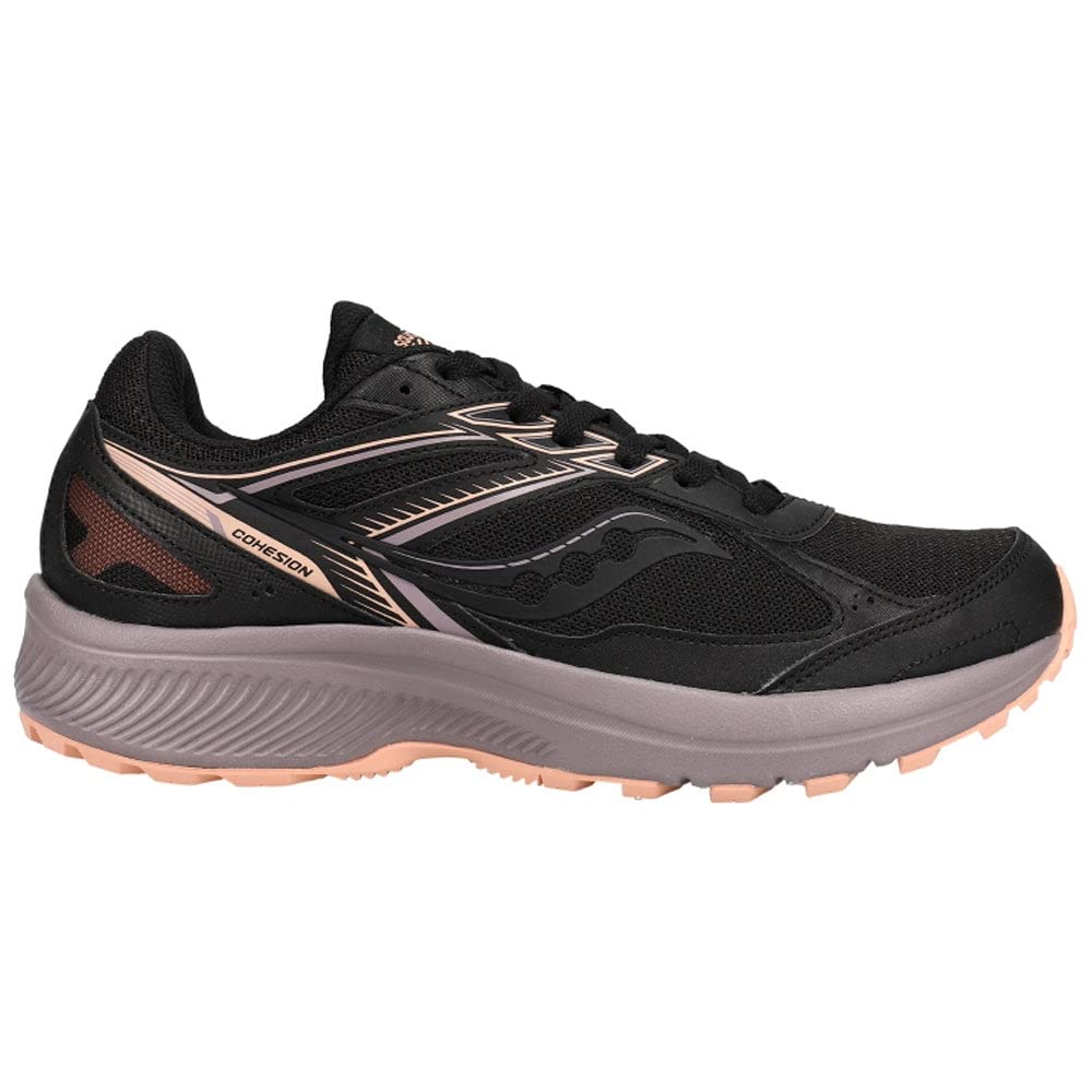 Saucony Women's Cohesion TR14 Trail Running Shoe, Black/Sunset, 8
