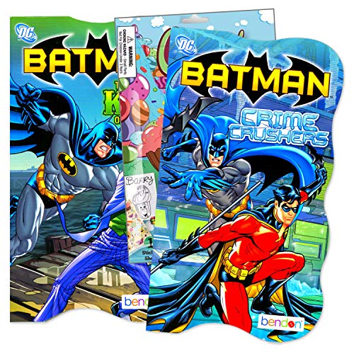 Primary Colors Batman Board Book Set for Early Readers Bundle Includes Separately Licensed Activity Pack with Stickers Crayons and Learning to Read Bookmark for Kids
