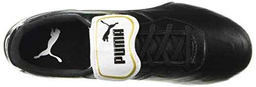 PUMA Mens King Top Firm Ground Soccer Cleats, PUMA Mens black-PUMA Mens white, 10
