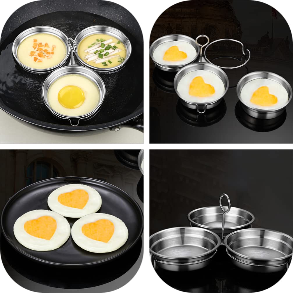 Veemoon Pancake Mold 1 Set Boiled Egg Mold Cooking Pot Stainless Steel Round Metal Dies