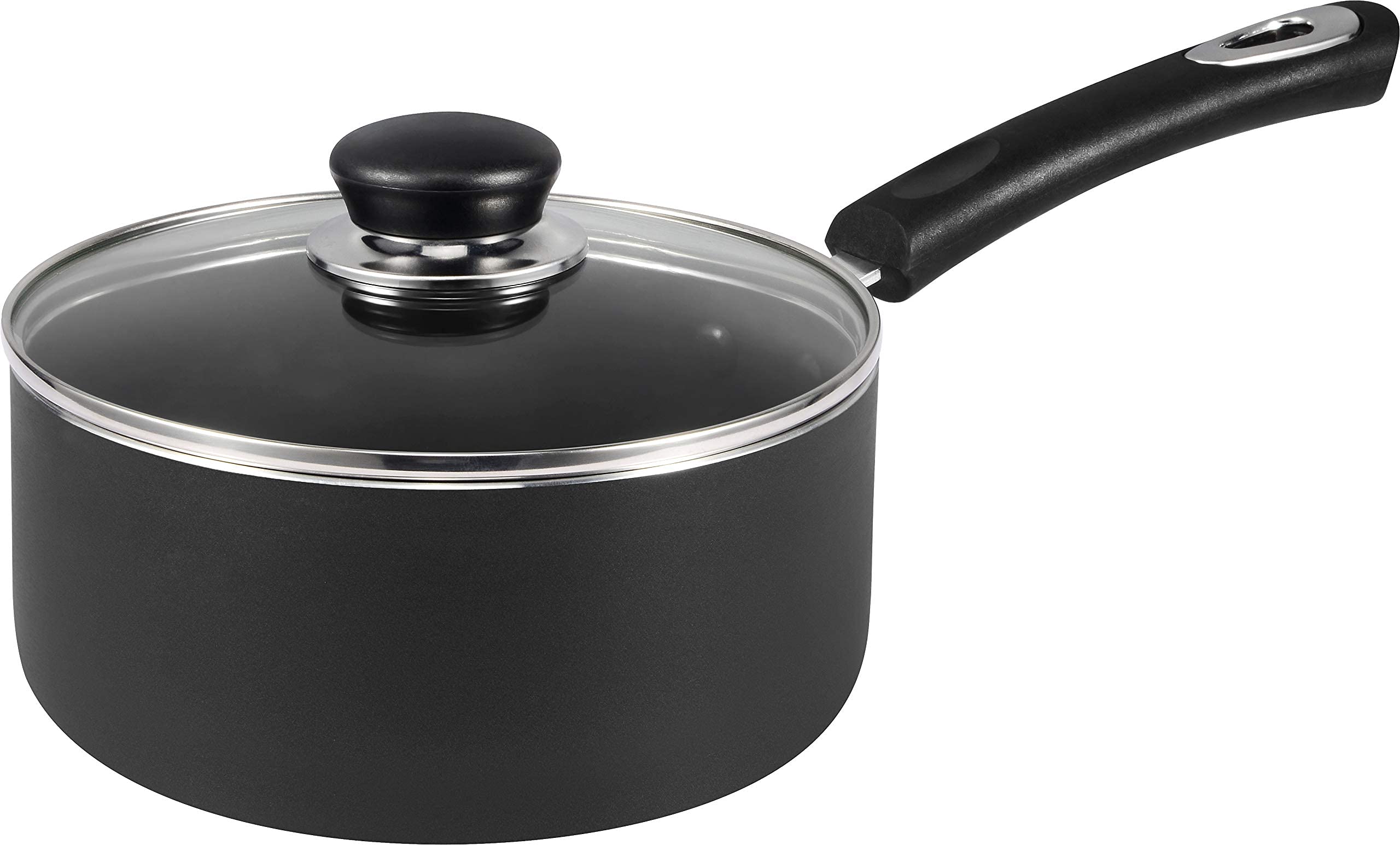 Utopia Kitchen 2 Quart Nonstick Saucepan with Glass Lid & 11 Inch Nonstick Frying Pan - Induction Bottom - Multipurpose Use for Home Kitchen or Restaurant - Grey-Black