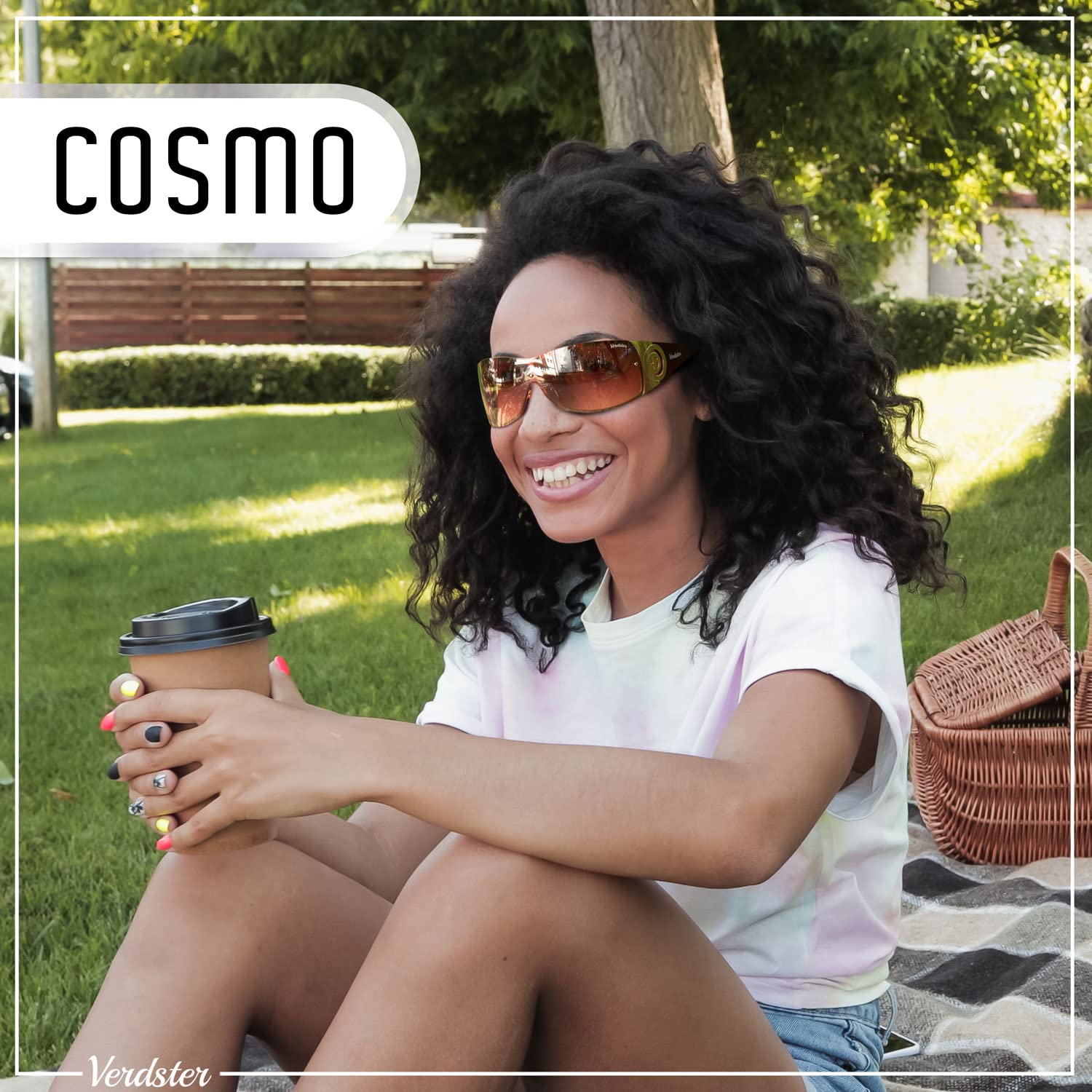 Verdster Sunglasses Womens - Oversized Sunglasses for Women β Ladies Trendy Sun Glasses Wraparound Non Polarized Sunnies β Large Y2K Shield Shades - Cosmo Brown
