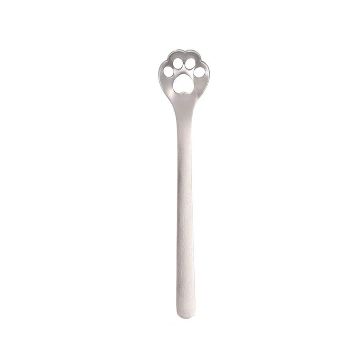 Stainless Steel Coffee Spoons, Cat Paw Teaspoons Hollow Stirring Spoons, Mixing Spoons Dessert Spoons Kitchen Accessories(Hollow Cat Paw,silver)