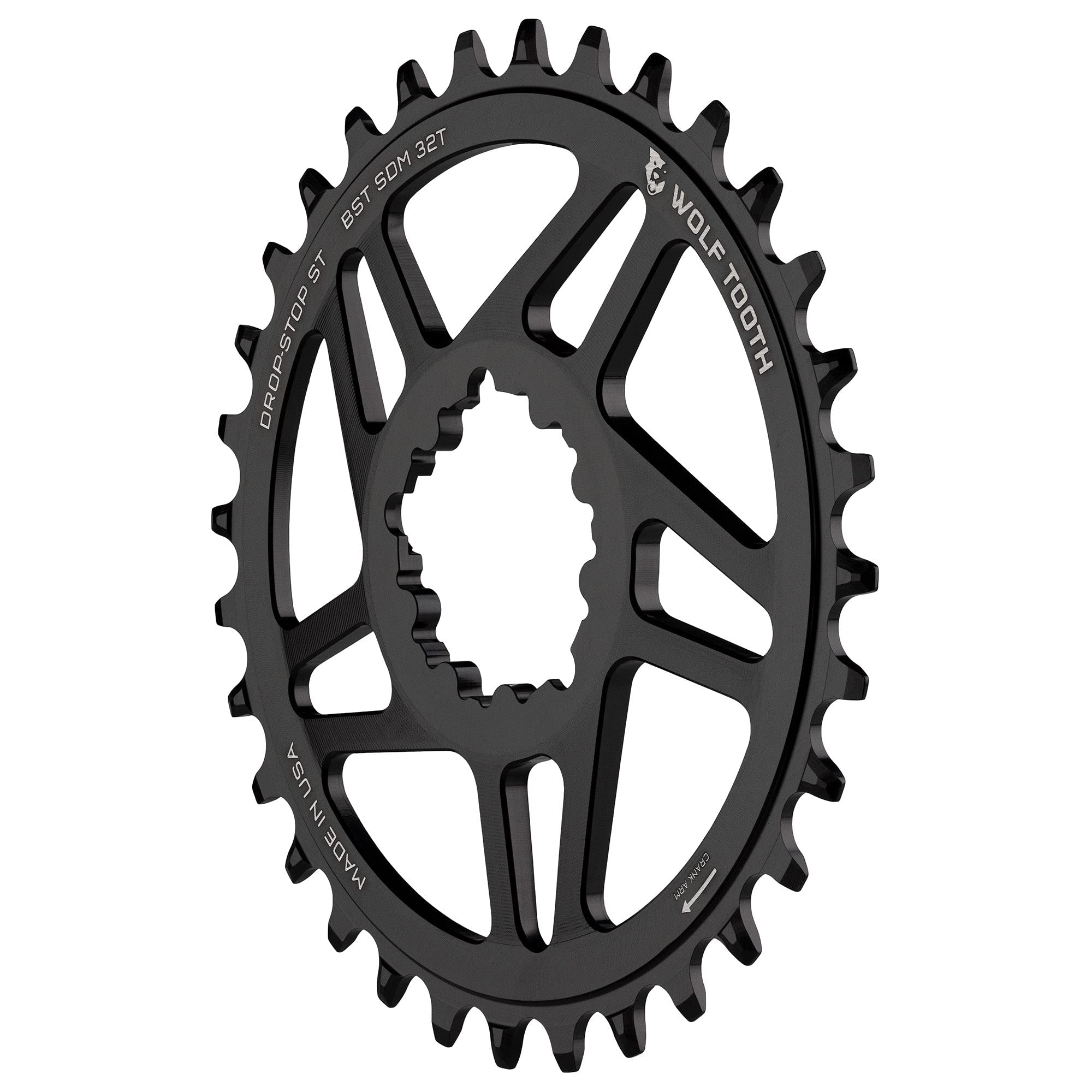 Wolf Tooth Direct Mount Mountain Bike Chainrings for SRAM Cranks (30 Tooth, Drop-Stop ST, Boost, MTB)