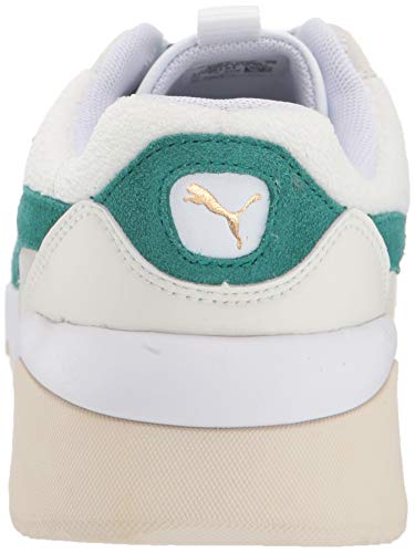 PUMA Women's Aeon Sneaker, White-Teal Green, 8 M US