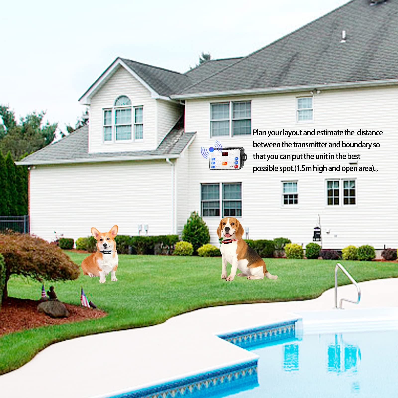 only warm Dog Wireless Fence System Dog Trainging Collar 2 in 1 Adjustment Reflective Waterproof Collars Freedom Fence