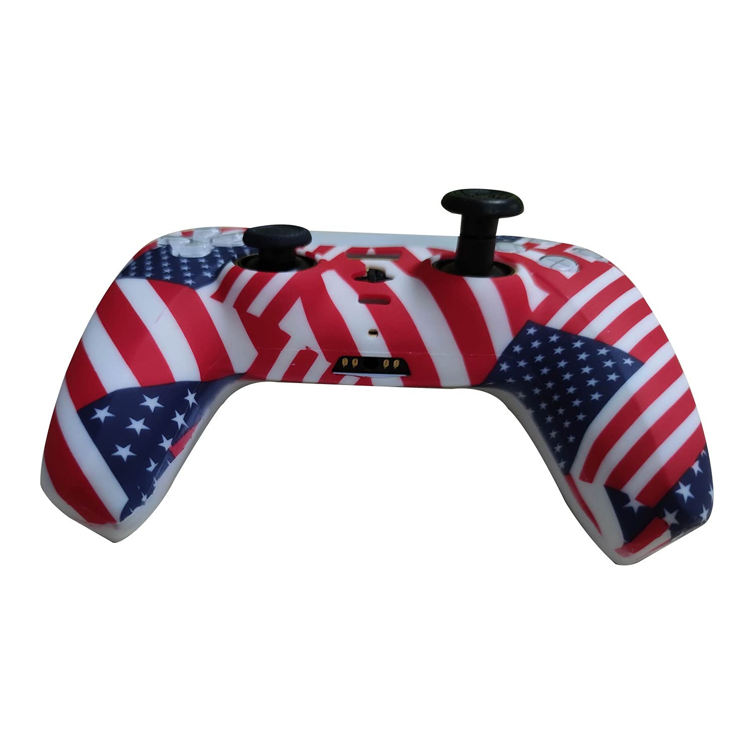 Silicone Cases for Snoy PS5 Controller Skin Cover Anti-Slip Grip Case for Sony PS5 Playstation 5 DualSense Controller Dustproof Protective Shell with 10 Pro Thumb Grips (Flag)