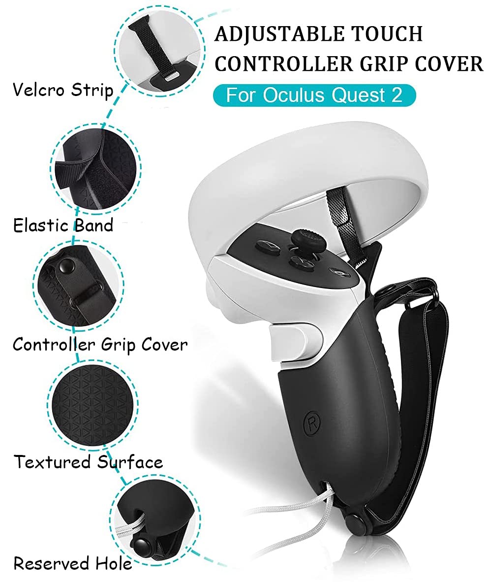 Silicone Controller Grip Cover and Face Cover, VR Quest 2 Accessories