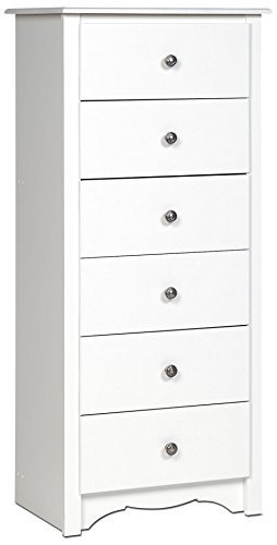 Prepac Monterey 6 Drawer Tall Chest and Sonoma Traditional Nightstand (WDC-2422)