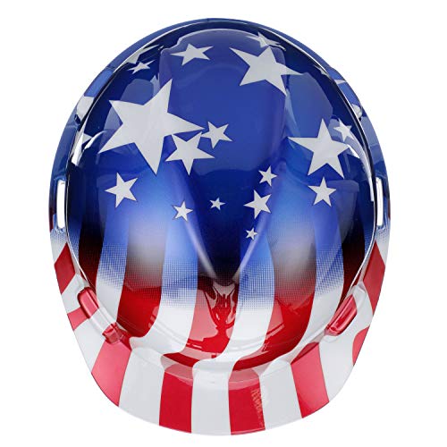 MSA 10052945 American Freedom Series V-Gard Slotted Protective Cap, American Stars & Stripes