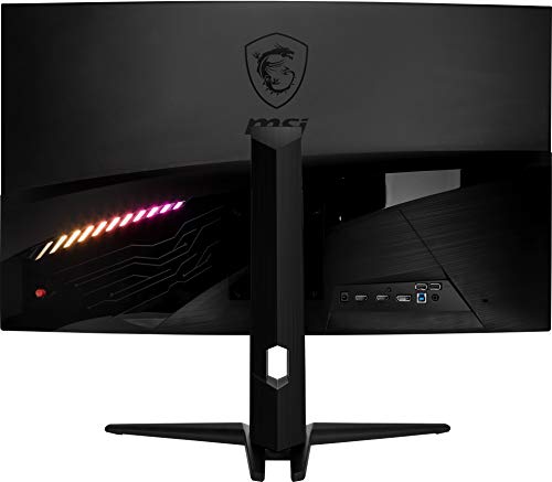 MSI 32" Full HD RGB LED Non-Glare Super Narrow Bezel 1ms 2560 x 1440 144Hz Refresh Rate Free Sync Height Adjustable Curved Gaming Monitor (Optix MAG321CQR),Black