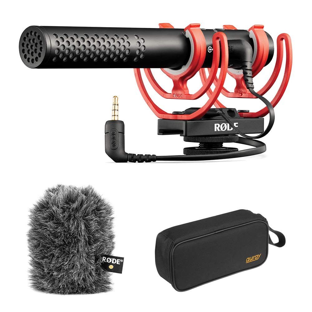 Rode VideoMic NTG Shotgun Vlogging Podcasting Microphone WS11 Windshield & Wide Mouth Case Bundle