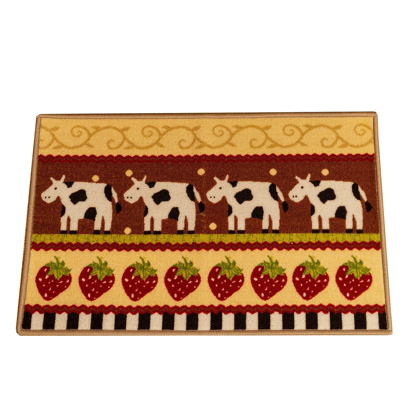 SCENNEW Kitchen Rugs and Mats Non Slip Kitchen Mats Large Size Floor Runner Long Mat, 20''x32''+20''x59'', Strawberry