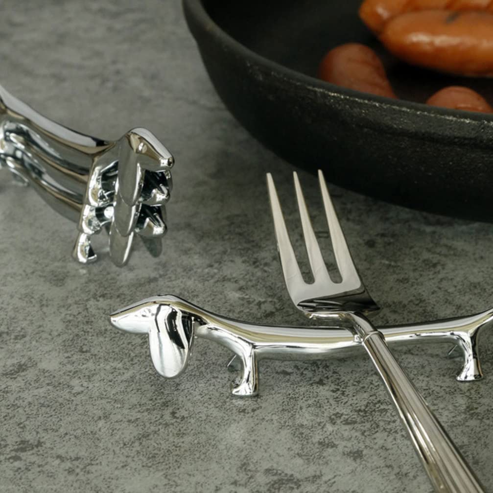 Tofficu 6pcs Puppy Chopstick Rest Japanese Chopstick Rest Dining Room Decor for Table Fondant Molds Chopstick Stand Holders Ceramic Decor Chopsticks Stand Fork Tableware Zinc Alloy Bracket