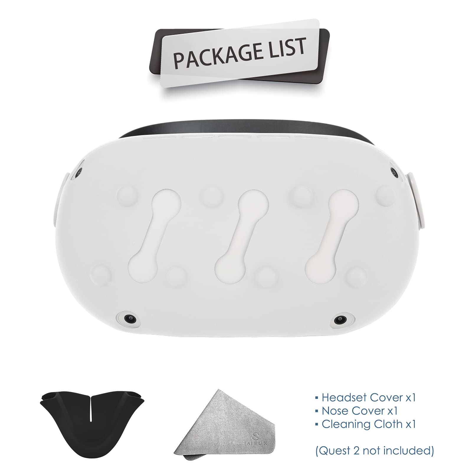 Protective VR Shell for Quest 2 Oculus Accessories Silicone Front Face Protector Cover VR Headset Protective Skin Hood with Thick Bulges Anti Scratch Preventing Collisions Dust Proof (White)