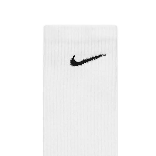 Nike Men's Everyday Plus Cushion Crew Socks (Medium, White/Black)