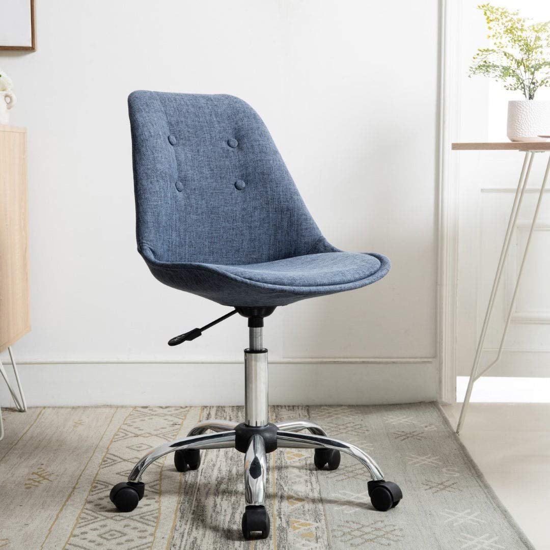 Porthos Home Porthos Swiveling Upholstered Home Office Chair Blue