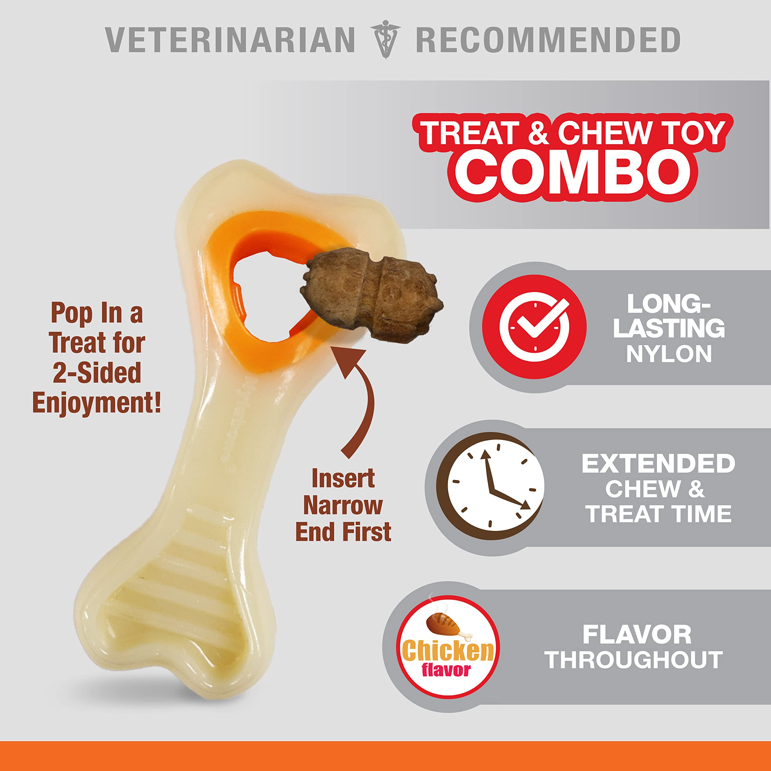 Nylabone Chew & Treat Toy for Dogs - Interactive Dog Enrichment Chew & Treat Toys