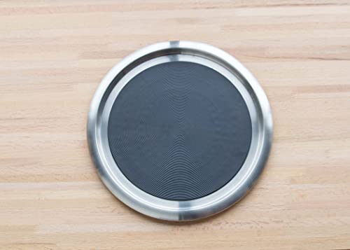 Service Ideas TR1614SR Tray with Top and Bottom Built in Non-Slip Rubber Inserts, 14" Round, Dishwasher Safe, Stainless Steel