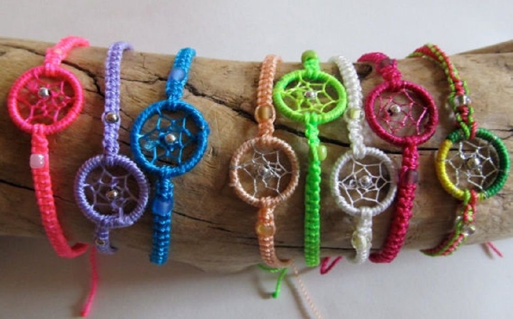 O3 #91 Fifty Pack Woven Friendship Dream Catcher Bracelets Assorted Colors Peru Art