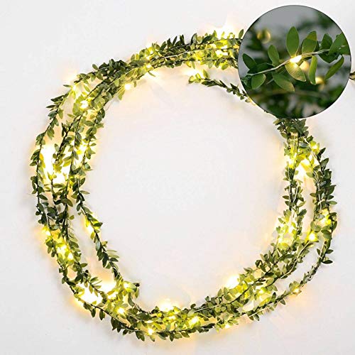 None/Brand 0m 5m Leaves Garland USB Fairy Light Copper Wire Battery Operated String Lights for Wedding Christmas Home Party Decoration|LED String|
