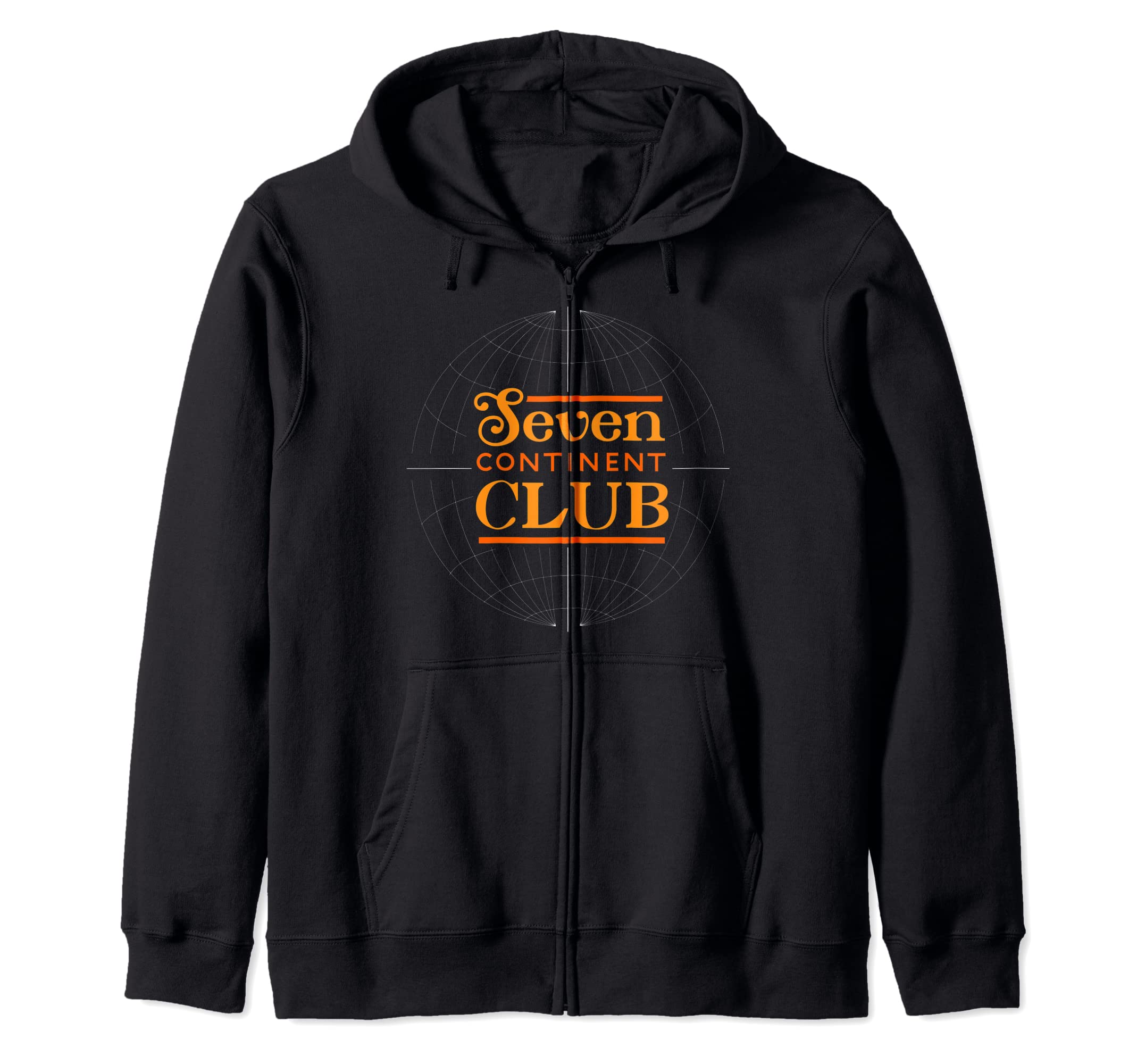 Seven Continent Club Orange Zip Hoodie