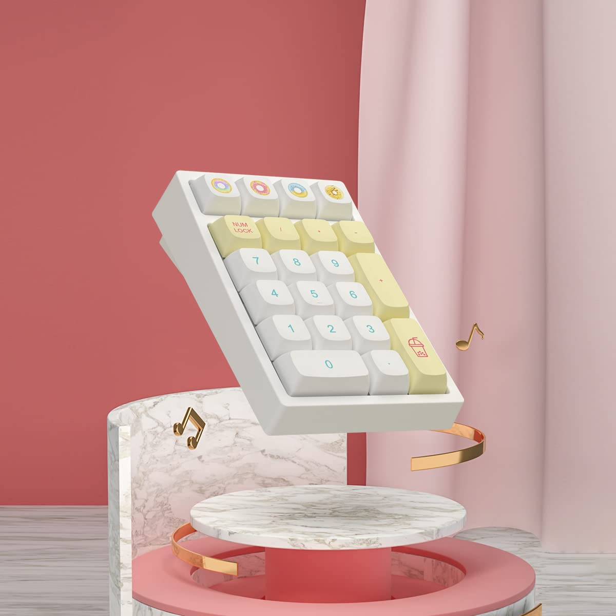 YUNZII YZ21 Hot Swappable Mechanical Numeric Keypad, RGB 21 Keys Wired Mini Numpad Gaming Keypad (Gateron Red Switch, Macaron)