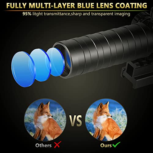 SOROVEE Rifle Scope 3-9x32 Combo,Red/Green Illuminated Range Finder Reticle,Tactical Gun Scopes with Reflex Sight 4 Reticle and Green Laser,Airsoft Scopes for Long Range Shooting/Hunting.