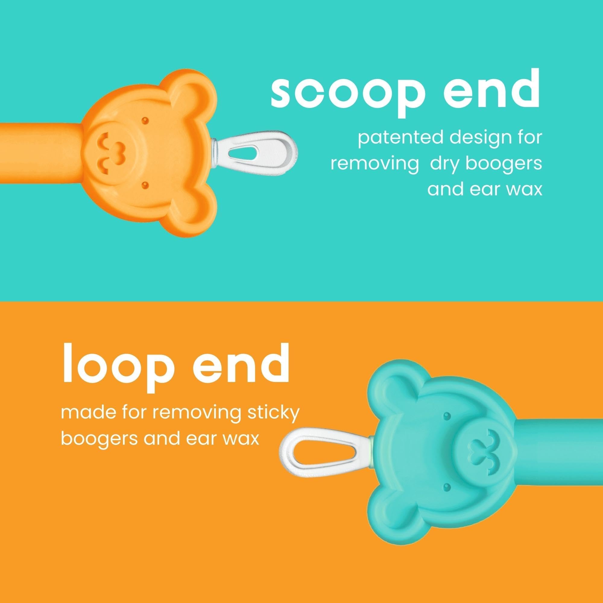oogiebear: Baby Nose Cleaner & Ear Wax Removal Tool - Safe Booger & Earwax Removal for Newborns, Infants, Toddlers - Dual-Ended - Essential Baby Stuff, Diaper Bag, Raspberry & Seafoam with case