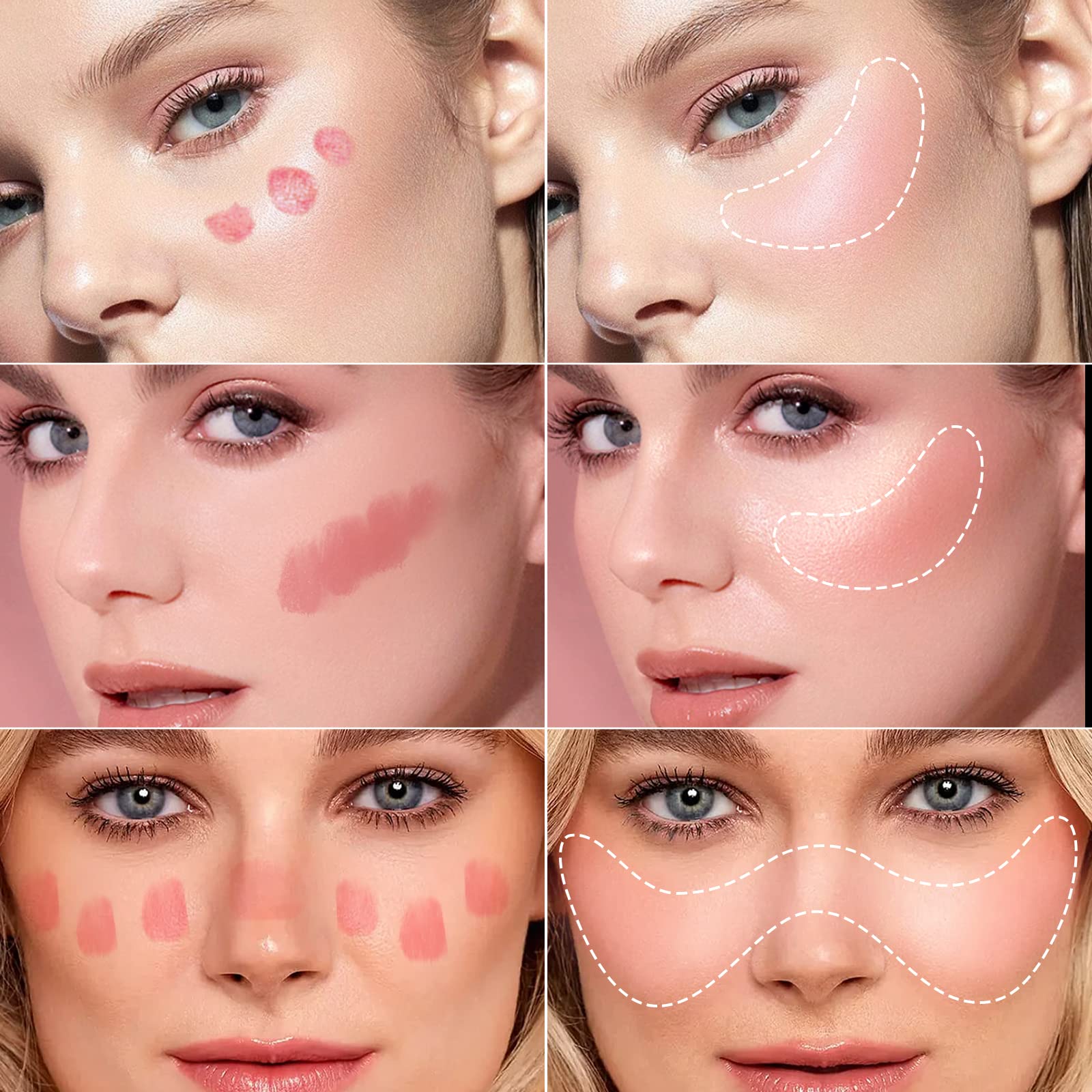 Soft Cream Liquid Blush, Makeup Blush for Cheeks Lightweight Natural Blush Stick with Cushion Applicator Silky Smooth Skin Moisturizing (mystery)