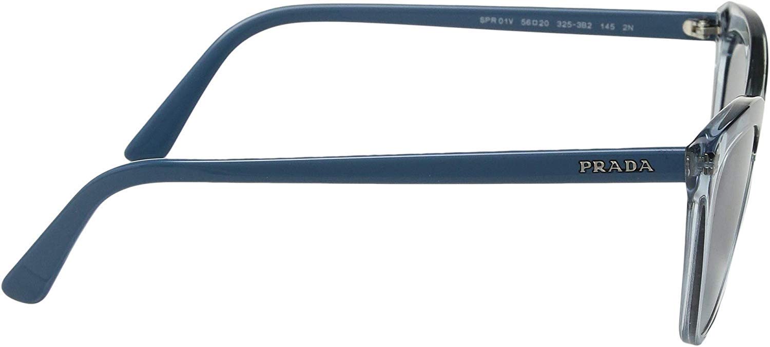Prada 0PR 01VS Transparent Azure/Clear Gradient Blue One Size