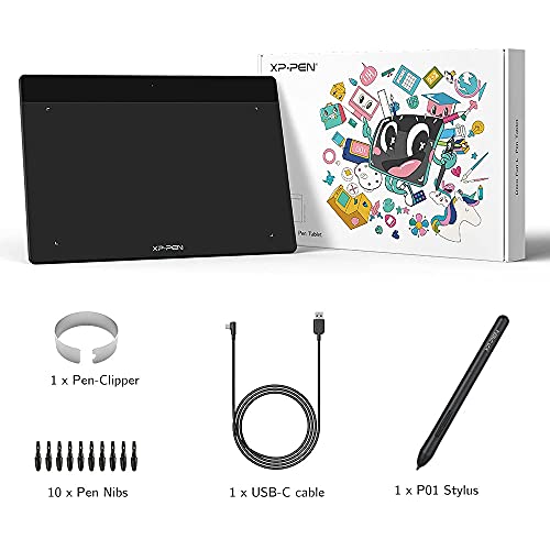 XPPen Deco Fun L Graphic Drawing Tablets 10x6 Inches Digital Drawing Pad Art Tablet with 8192 Levels of Pressure Battery-Free Stylus for Digital Drawing, Animation, Online Teaching(Black)
