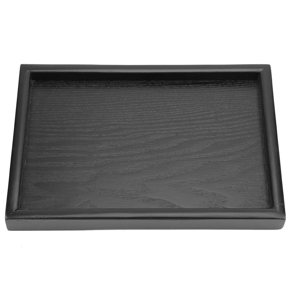 Solid Wood Serving Tray Rectangle Shape Tea Coffee Drinks Plate Snack Food Meals Breakfast Restaurant Platter Dining Tableware(8.66 x 5.91 inch)