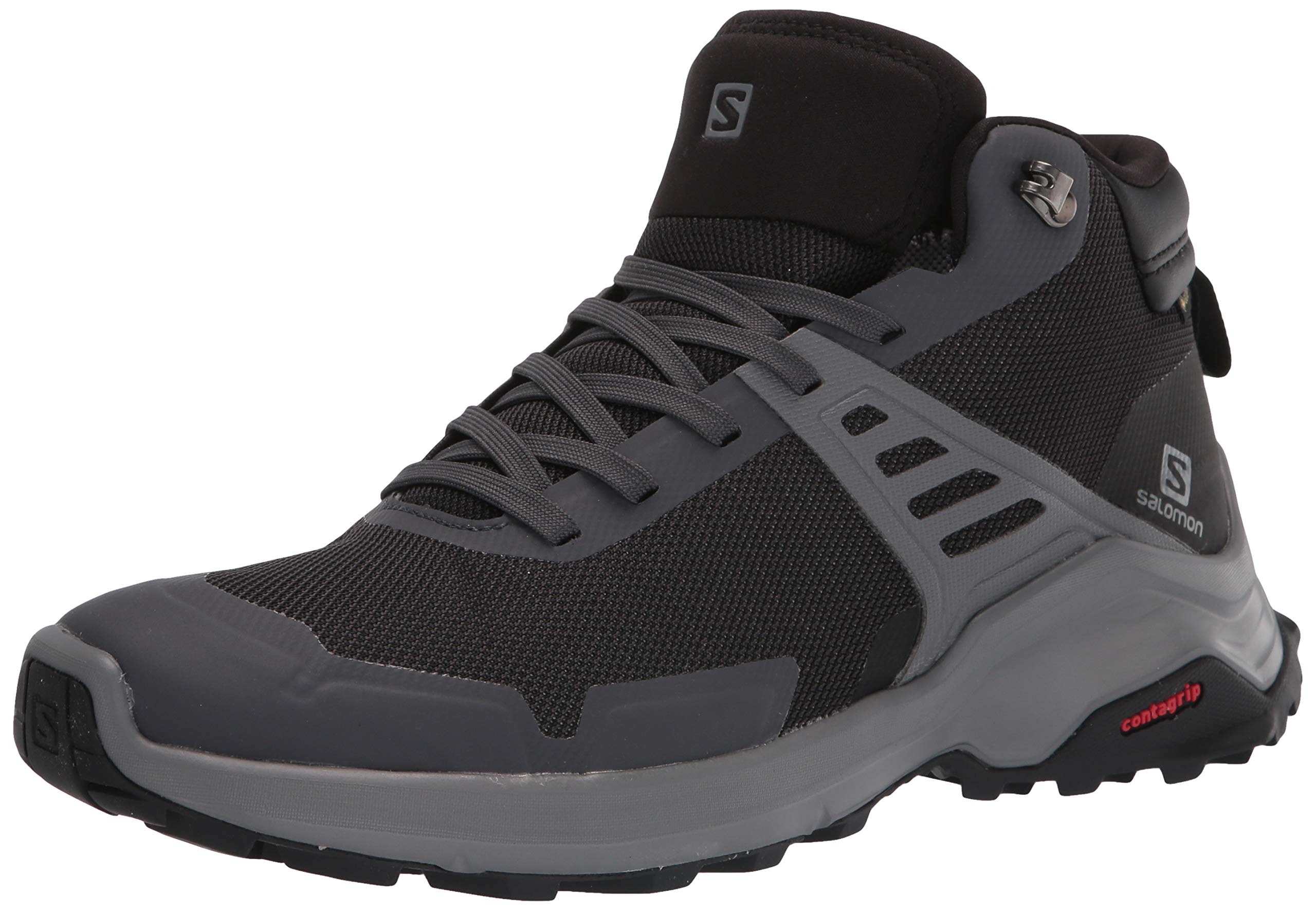 Salomon X Raise MID Gore-TEX Hiking Boots for Women, Ebony/Black/Quiet Shade, 6.5