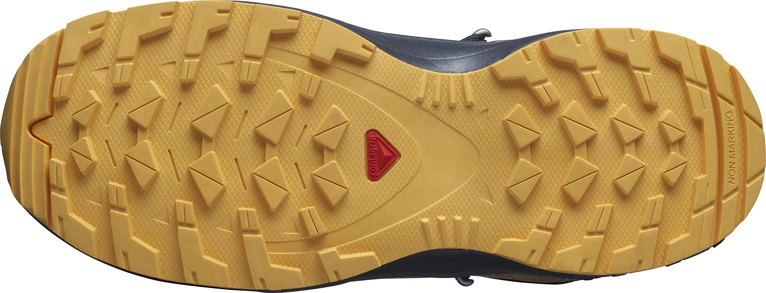 Salomon Kids Outward CLIMASALOMON Waterproof Hiking Boots, Safari/Phantom/Warm Apricot, 5 US Unisex Big