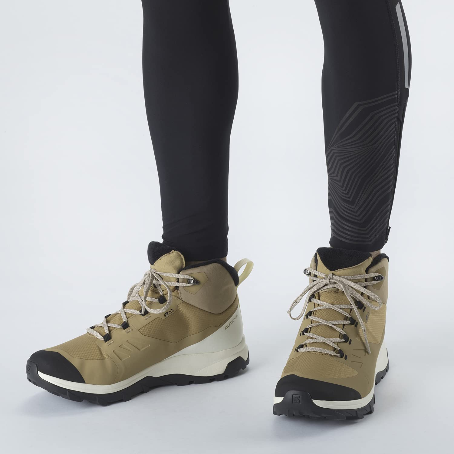 Salomon OUTSNAP CLIMASALOMON Waterproof Winter Boots for Men Snow, Kelp/Vanilla Ice/Black, 10.5